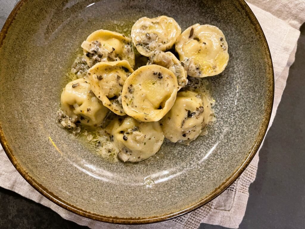 Homemade Tortellini With Potato and Pancetta Filling